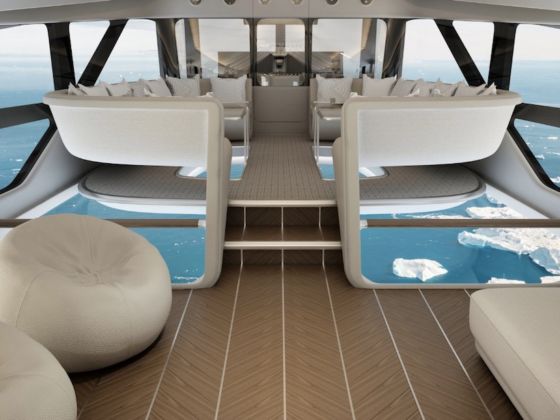 New glass-floored Airlander 10 airline looks like a flying yacht