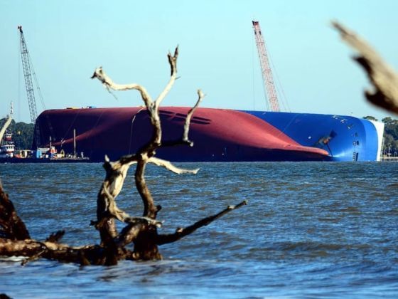 Overturned cargo ship in Georgia to be removed in pieces