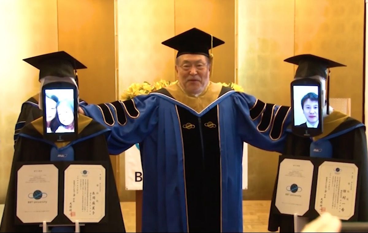 Japanese university robot graduation